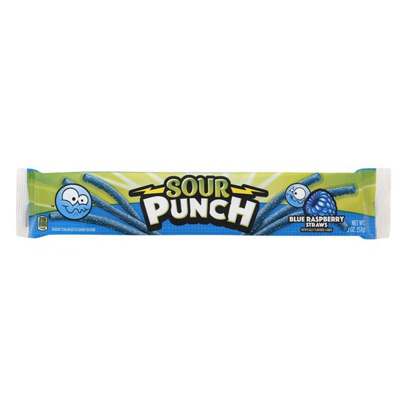 SOUR PUNCH BLUE RASPBERRY STRAWS 2OZ - The Gourmet Grocer