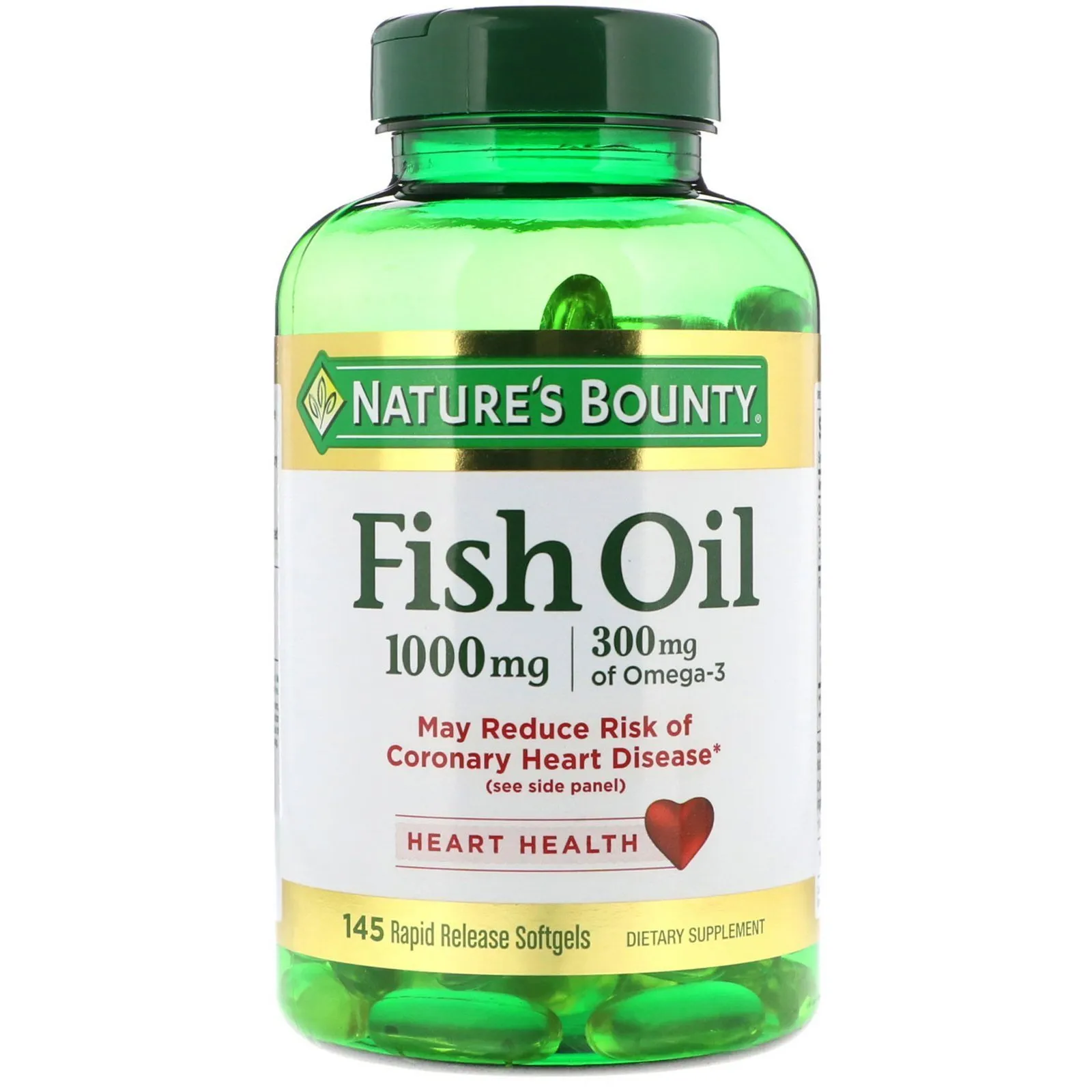 NATURE'S BOUNTY FISH OIL 1000MG 300MG OF OMEGA-3 145 RAPID RELEASE ...