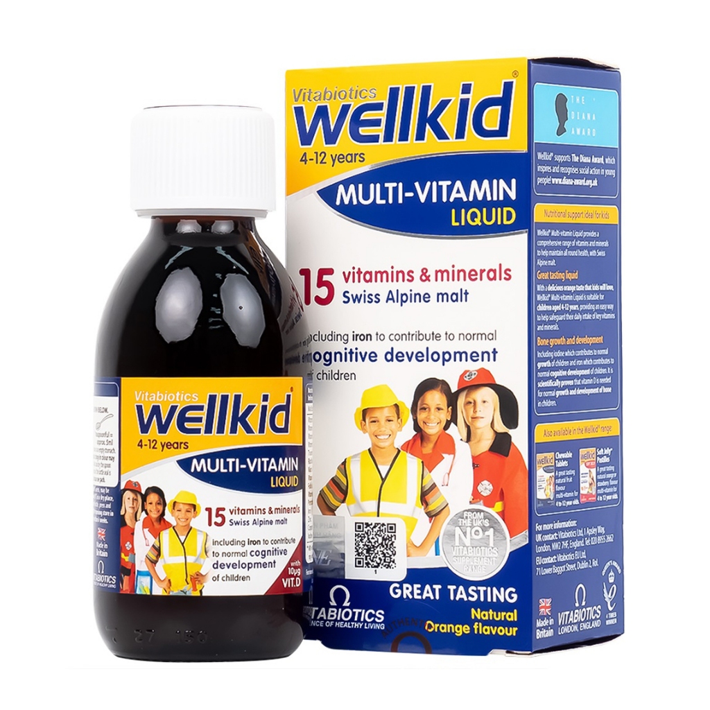 VITABIOTICS WELLKID 4-12 YEARS MULTIVITAMIN LIQUID 150ML - The Gourmet ...